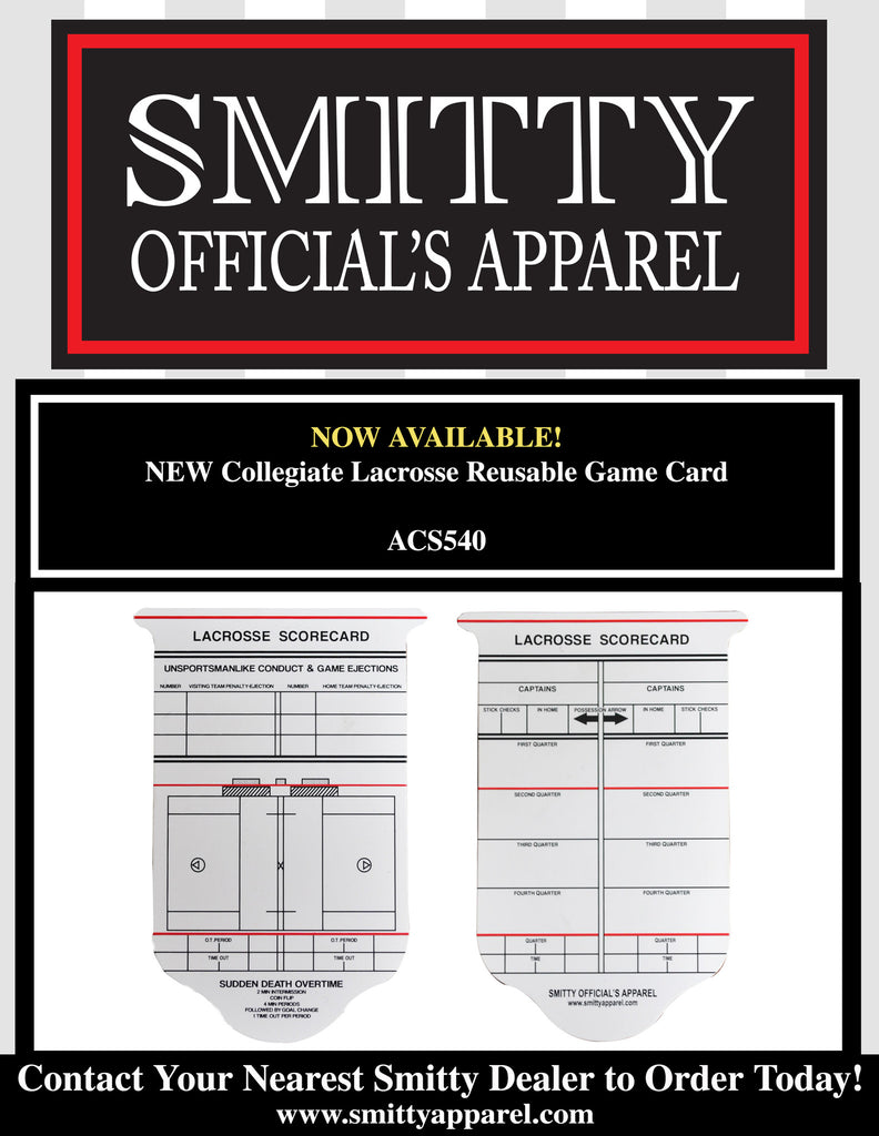 ACS540 - Smitty - Collegiate Lacrosse Reusable Game Card – NFHS ...