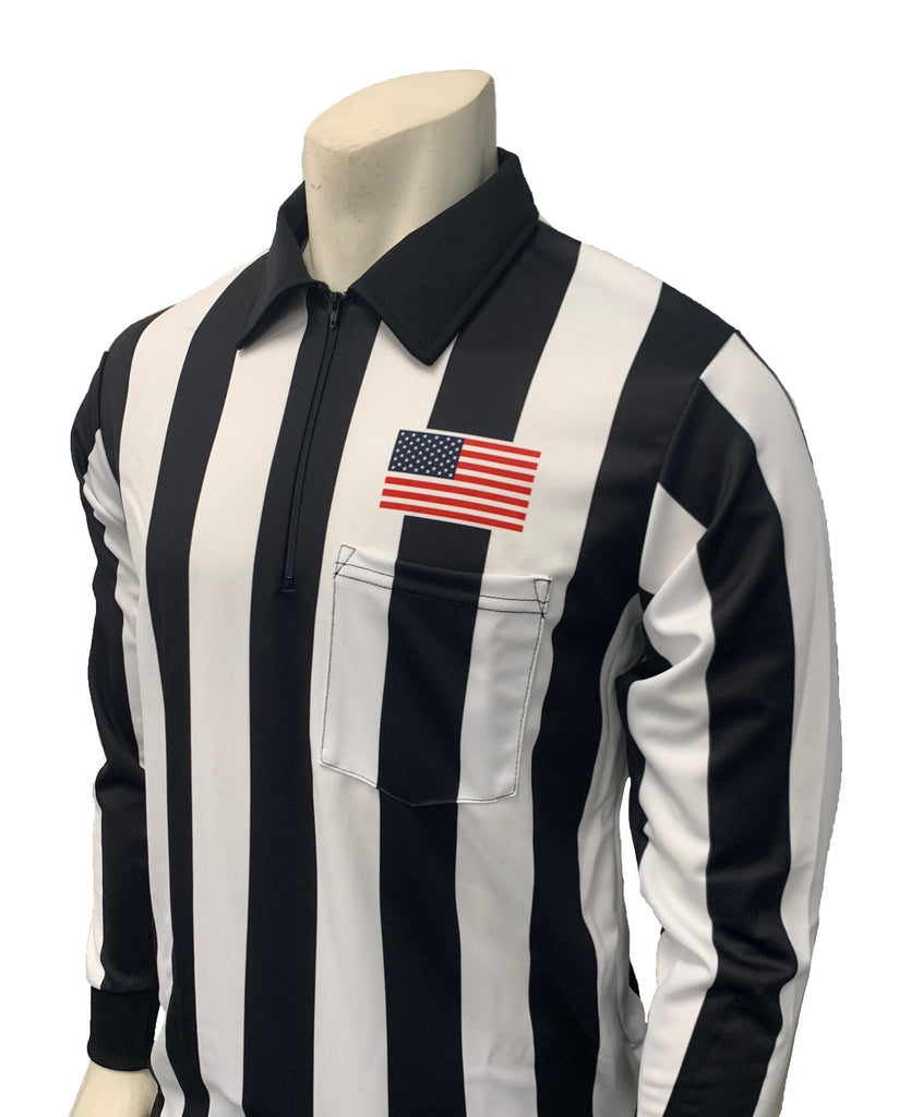USA118 - Smitty - 2" Stripe - Football Long Sleeve Shirt - Flag Left C ...